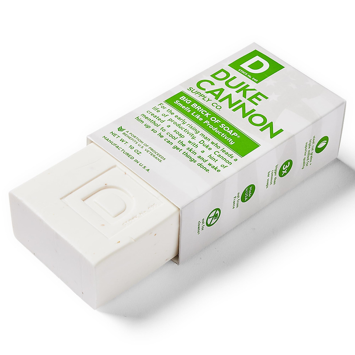 Duke Cannon Supply Co. Big Brick of Soap Bar for Men WWII Collection Smells Like Productivity (Fresh, Energizing Mint) Multi-Pack - Superior Grade, Extra Large, All Skin Types, 10 oz (3 Pack)