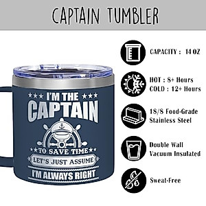 FROOBLEQUIRK 14 Oz Boating Tumbler – Captain & Boat Owner Gift, Nautical Accessories for Men, Pontoon Boater Gift, Funny Boat Lover Drinkware