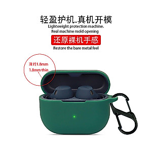 DAYJOY 2 PACK Soft Silicone Protective Case Cover Compatible with Jabra Elite 10/Elite 8 active, Protective Skin Sleeve with Key Chain (black+blue)