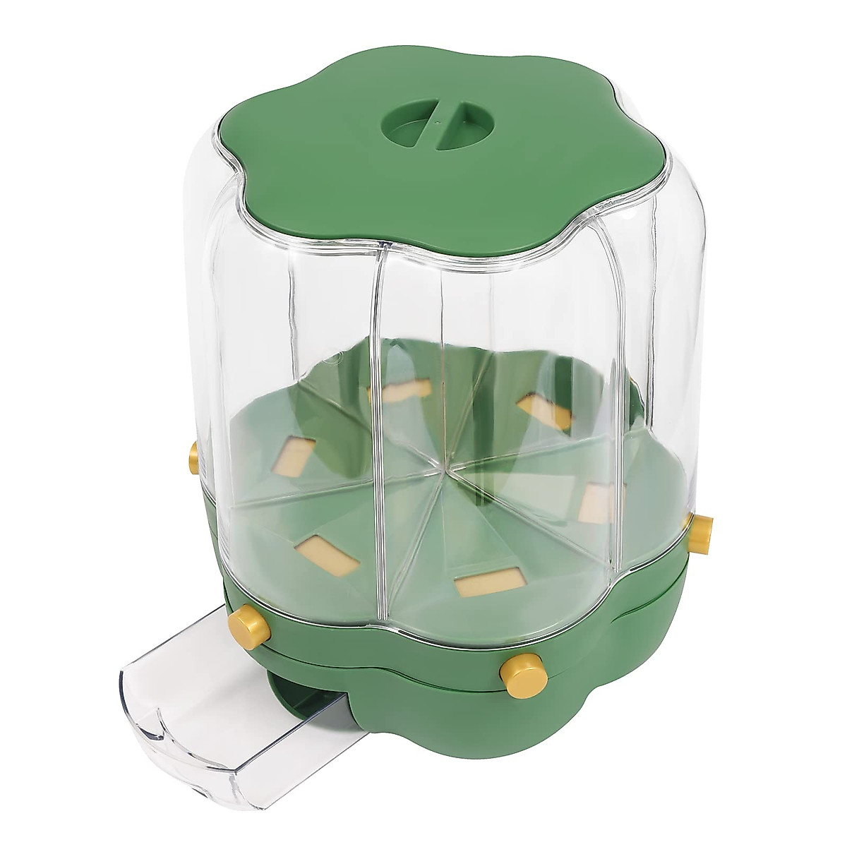 Gagalayong Cereal Grain Container Storage, 6 Compartment Separate Rice Dispenser, 360° Rotating Grain Storage Food Dispenser with Lid for Peanut Barley Millet and Large Grain Cereal (27.55lbs