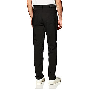 Calvin Klein Men Move 365 Stretch Slim Fit Wrinkle Resistant Tech Woven Pant, Black, 33x32