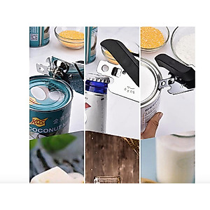 Best Can Opener Hand Manual - Stainless Steel Multifunctional 3in1 Manual Can Opener and Bottle Bear Opener with Sharp Blade Smooth Edge and Easy Grip Handle Easy to Use for Seniors Citizens
