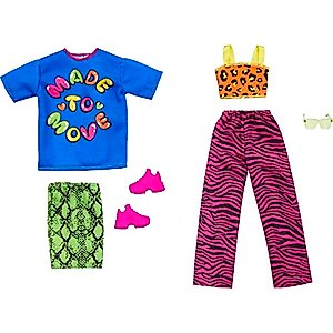 Barbie Clothes, Fashion and Accessory 2-Pack Dolls, 2 Vibrant Outfits with Styling Pieces for Complete Looks