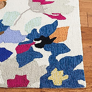 SAFAVIEH Four Seasons Collection 3'6" x 5'6" Ivory/Multi FRS509D Hand-Hooked Floral Area Rug