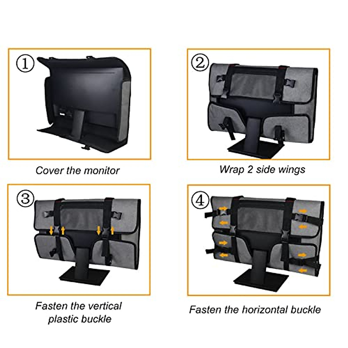 Howay Travel Carrying Case for 24in LCD Display Screen Desktop Computer Monitor Carrying Case Moving Monitor Screen Protective Monitor Bag(Black)