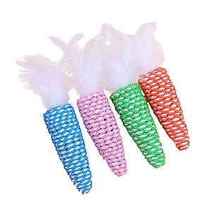 balacoo 4pcs Cat Carrot Toy Cat Dental Chew Ball Braided Dog Rope Toys Cat Chew Toy Catnip Toys Cat Toys Dog Chew Toys for Small Dogs Wand Kitten Toys The Cat Indoor Cat Artificial