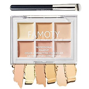 6 Colors Correcting Concealer Palette, Concealer Makeup Cream Contour Palette - 6 In 1 Liquid Contour Highlighting Makeup Kit, Contouring Concealer Palette for Conceals Dark Circles, Blemish (02)