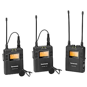 Saramonic UwMIC9 96-Channel Digital UHF Wireless Dual Lavalier Microphone System, Includes 2x TX9 Bodypack Transmitter and RX9 Portable Receiver