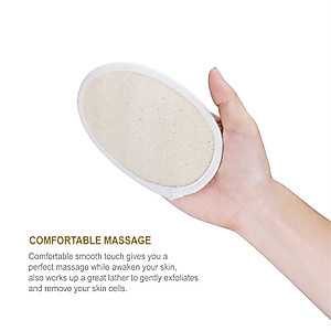 LSIWMSK 3 Pack Long Bath Loofahs Stretchable Braided Mesh Exfoliating Loofah Back Scrubber Ball Body Bath Shower Sponge 3 Colors (3 x Bath Sponge + 2 x Loofah Pad)