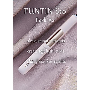 FUNTIN S10 Hair Straightener, Flat Iron - 100% Pure Titanium Flat Iron for straightening Curls Ion Inside 1 Inch (Baby Pink)