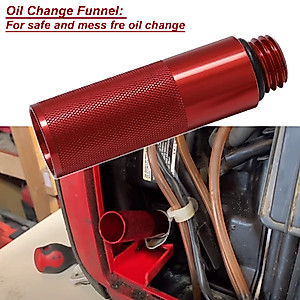 Run Gas Cap Adapter Aluminum Extended, Mess Free Oil Changes Funnel, Magnetic Tip Dipstick Oil Dip Stick for Honda Generator EU2000i EU1000i EU3000i