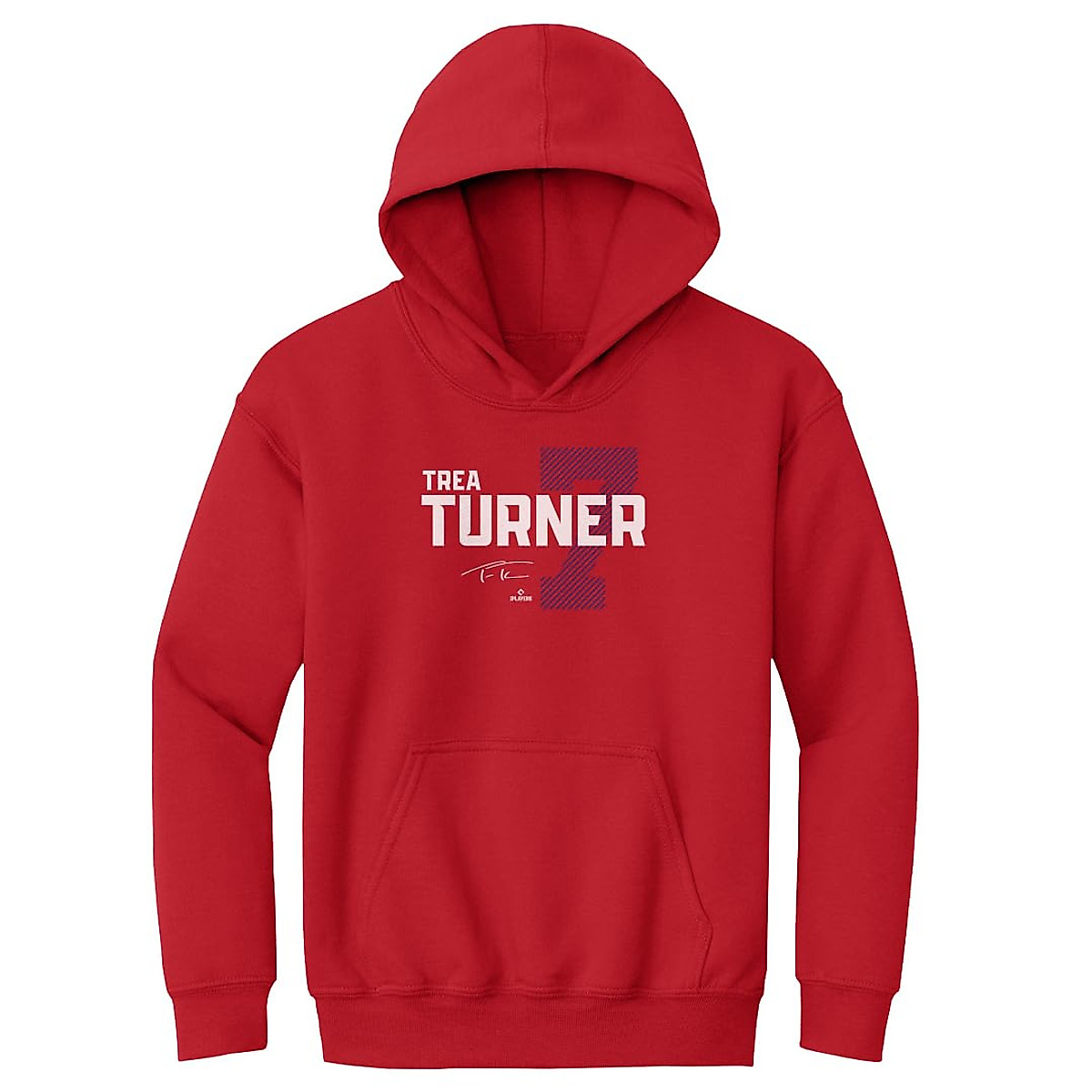 500 LEVEL Trea Turner Youth Sweatshirt (Youth Hoodie, Medium, Red) - Trea Turner Philadelphia Type Number WHT