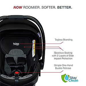 Britax B-Safe Gen2 FlexFit Infant Car Seat, StayClean - Stain, Moisure & Odor Resistant Fabric