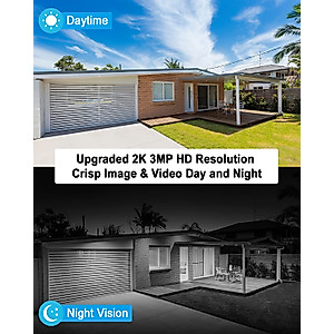 ANRAN Security Cameras Wireless Outdoor - 2K Solar Security WiFi Camera, Night Vision, IP65 Waterproof, Smart Siren, PIR Human Detection, 2-Way Talk, Work with Alexa, Home Surveillance, S1 White