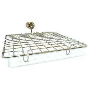 Stainless Steel Wire Roaster Papad Jali Stainless Steel Square Roasting Net Papad Grill Roti Jali Chapathi Grill with Wooden Handle Stainless Steel Wire Roaster Rack Papad Net