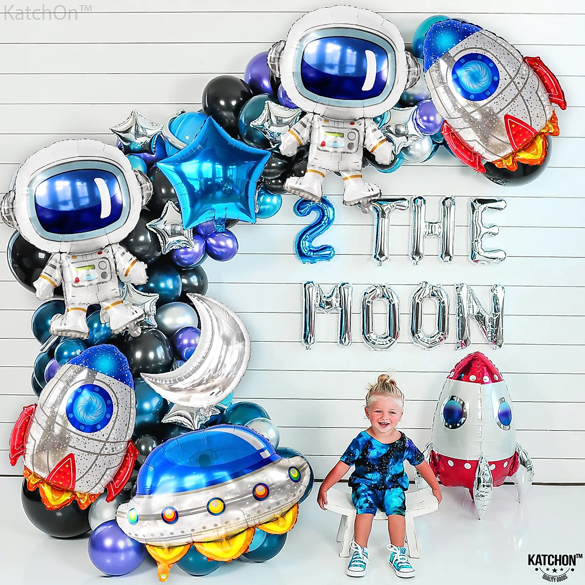 KatchOn, Large Astronaut Space Balloons Set - 37 Inch, Pack of 7 | Space Themed Balloons for Space Birthday Decorations | Outer Space Balloons | Astronaut Balloons for Space Themed Party Decorations