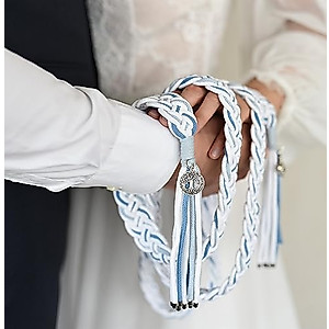 L.I.L.O.U Handfasting Cord for Wedding Ceremony in Natural Cotton Wedding Lasso Handmade Blue