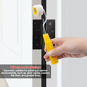 MingQiEven 4/5 inch Mini Paint Rollers for Touch up Trim Edge or Corner, Extra Small Paint Wool Brushes, Tiny Painting Tool(1 Brush +2 Rollers)