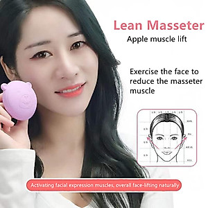 Face Neck Toning Exerciser for Women, Face Lift Skin Firming V Shape Double Chin Exerciser Instrument, Eliminate Nasolabial Folds, Tighten Facial Skin, Portable Anti Wrinkle Mouth Exercise Tool
