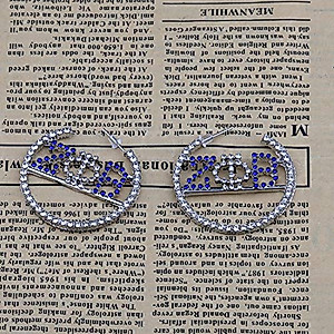 CENWA ZPB Rhinestone Drop Earring 1920 Greek Sorority Jewelry Gift for Finer Women(round- Earrings)