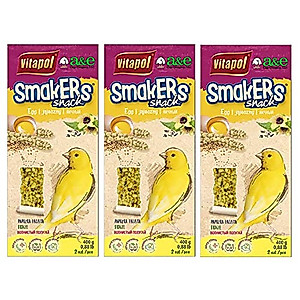 A&E Cage Co. 6 Pack of Smackers Canary Treat Sticks, 7.25 Inches Each, Egg Flavor