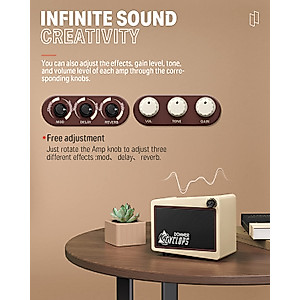 Donner 39 Inch TL Electric Guitar & Mini Guitar Amp Digital, 5W Wireless Small Electric Guitar Amplifier, Cyclops Guitar Combo Amp with 7 Amplifier Models 3 Types of Effects: Mod, Delay, Reverb and Dr