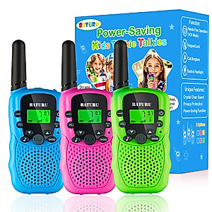 Walkie Talkies for Kids 3 Pack 3 Miles, 2 Way Radio Toys for Kids with Backlit LCD Flashlight, Christmas or Birthday Gifts for Girls and Boys Age 3-12 (Blue Pink Green)