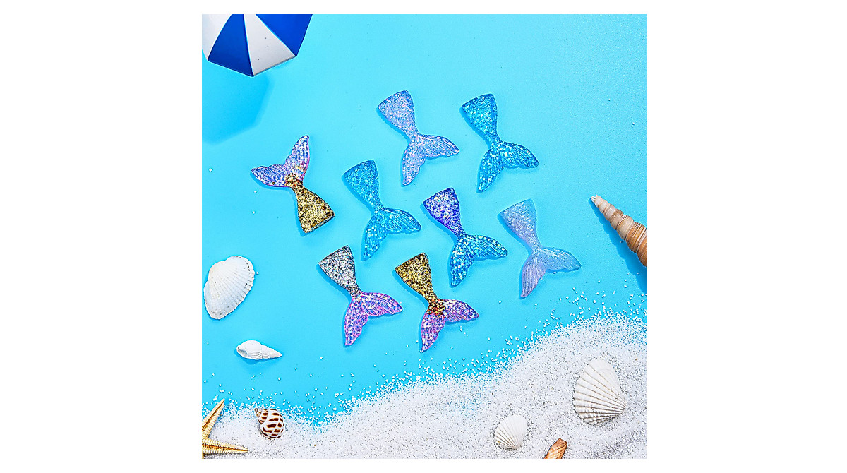 36 Pieces Mermaid Tails Cupcake Toppers for Ocean & Mermaid Parties