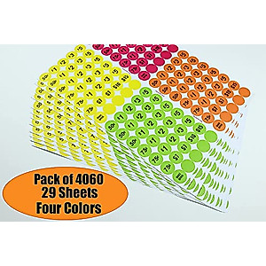 Garage Sale Price Stickers Pack of 4060 3/4" Round Bright Colors Label Stickers (with Price)
