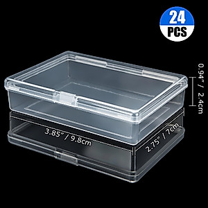 APACALI 24PCS Playing Card Case Clear Plastic Gaming Game Card Holder Organizer, Snaps Closed Clear Card Box Small Hard Plastic Card Storage Box, Empty Trading Card Storage Box 3.8x2.7x0.82 Inch