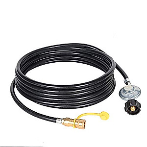 GGC 24 FT Propane Hose with Regulator -3/8 Quick Connect Disconnect Replacement for Mr. Heater Big Buddy Indoor/Outdoor Heater, Type 1 Connection x Quick Connect Fittings