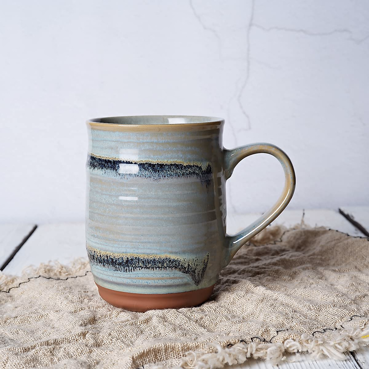 Bosmarlin Extra Large Ceramic Coffee Mug, 23 Oz, Dishwasher and Microwave Safe, Oversized Big Tea Cup for Office and Home (Turquoise Blue, 1)