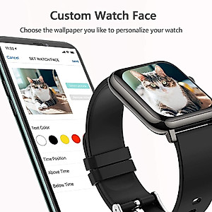 KALINCO Smart Watch, Fitness Tracker with Heart Rate Monitor, Blood Pressure, Blood Oxygen Tracking, 1.4 Inch Touch Screen Smartwatch Fitness Watch for Women Men Compatible with iOS Android