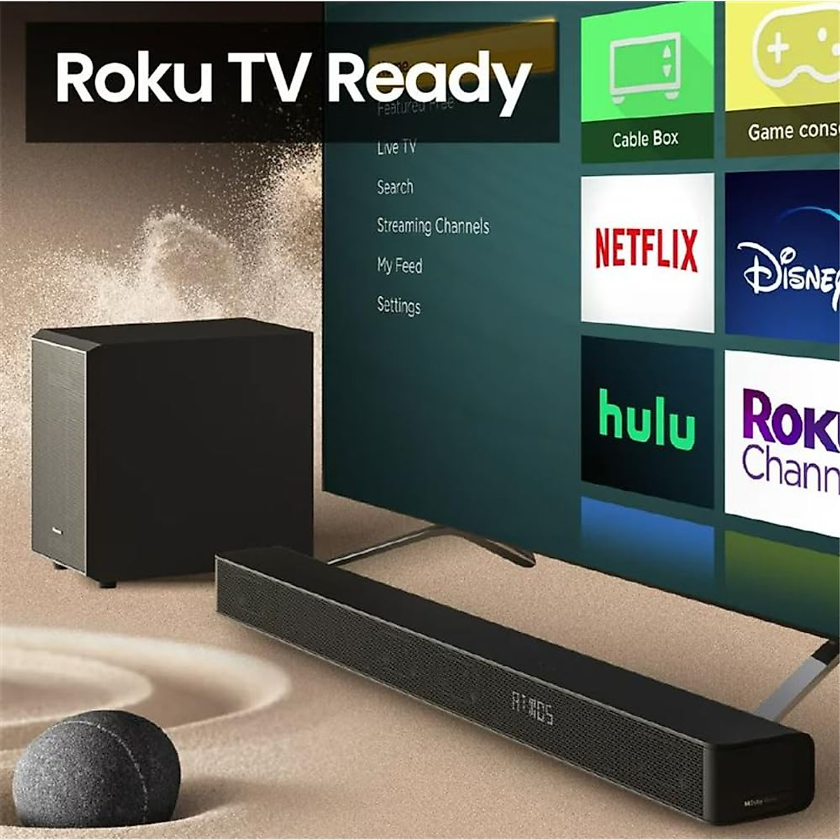 Hisense 5.1 Channel Soundbar with Wireless Subwoofer AX5100G - Black (Renewed)