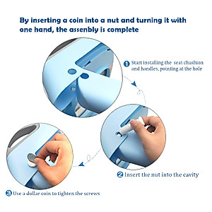 HTTMT- Classic Potty Training Toilet Ladder Seat With Upgraded Cushion Step Stool Ladder Toilet Chair/Toilet Trainer for Baby Toddler Kids Children In Blue [P/N: ET-BABY002-BLUE STEP-C]