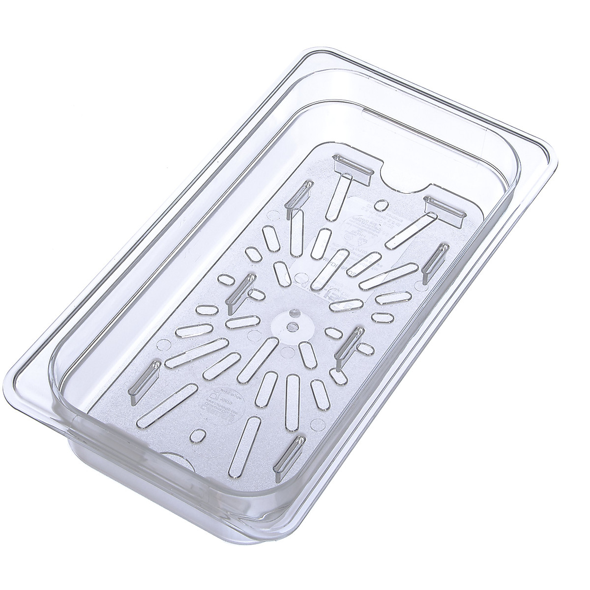 Carlisle FoodService Products 3067007-E Plastic Drain Shelf for 1/3 Size Food Pan, Clear, 0.6 Inches