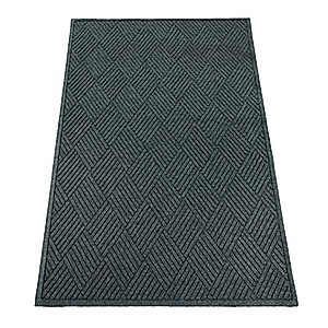 Guardian EcoGuard Diamond Indoor Wiper Floor Mat, Recycled Plactic and Rubber, 4'x6', Charcoal Black,EGDFB040604