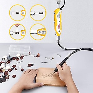 APEXFORGE M0 Rotary Tool Accessories Kit + M6 Rotary Tool Kit, Keyless Chuck & Flex Shaft, 357 + 172 Accessories, 6-Speed, 4 Attachments & Carrying Case, Ideal for Cutting/Sanding/Drilling/Sharpening