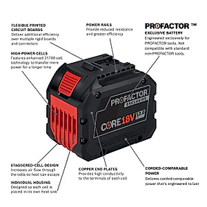 Bosch PROFACTOR 18V HITMAN GBH18V-45CK24 Connected 1-7/8 In. SDS-max Rotary Hammer Kit & (2)CORE18V 8.0 Ah Performance Batteries + GBA18V120 18V CORE18V Lithium-Ion 12.0 Ah PROFACTOR Exclusive Battery