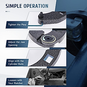 OMT Gland Nut Spanner Wrench Kit for 1" to 6" Gland Nuts, 1266 & 7463 Hydraulic Cylinder Wrench Set, 4pc Large & Small Wrench Set with 1/2" & 3/4" Drive for Hydraulic Cylinders Repairs