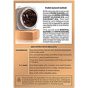 L'oreal Paris Skin Care Pure Sugar Face Scrub With Kona Coffee To Instantly Resurface & Energize for Soft Glowing Skin, 1.7 Ounce