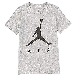 Nike AIR Jordan Boys' Jumpman T-Shirt (Grey/Black, Medium)