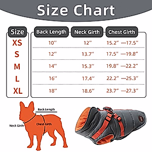 NASKEE Warm Dog Winter Coat Cozy Waterproof Windproof Dog Outdoor Jacket, Adjustable Pet Vest with Harness & D Rings, Thick Polar Fleece Lining, for Small Medium Large Dogs