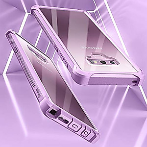 Dexnor Galaxy Note 9 Case with Screen Protector Clear Military Grade Rugged 360 Full Body Protective Shockproof Hard Back Cover Defender Heavy Duty Bumper Case for Samsung Note 9 - Purple