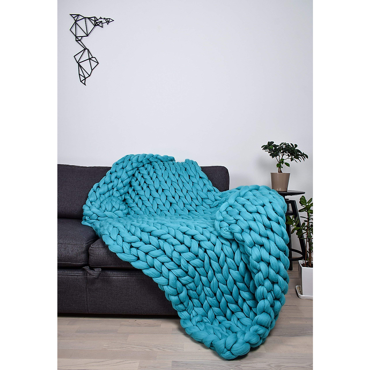 Chunky knit blanket Chunky blanket Merino wool blanket Giant throw Chunky Merino wool blanket Plaid Home decor Christmas gift Christmas present Interior design