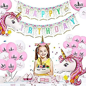 Unicorn Themed Birthday Party Plates Supplies