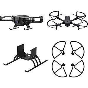 HS720 /HS720E Drone Accessories,Foldable Extended Landing Gear Leg Extension Protector Landing Stand + Propeller Blades Protection Guard Cover For Holy Stone HS720/HS720E Platinum Drone