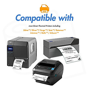 OfficeSmartLabels – 4" x 1" Direct Thermal Labels - Compatible with Zebra & Rollo Desktop Printers and More – 1” Core, Permanent Adhesive & Perforated [4 Rolls, 5500 Labels]