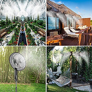 Homasky 5 Pack Brass Misting Nozzles for Outdoor Misting System (Black)