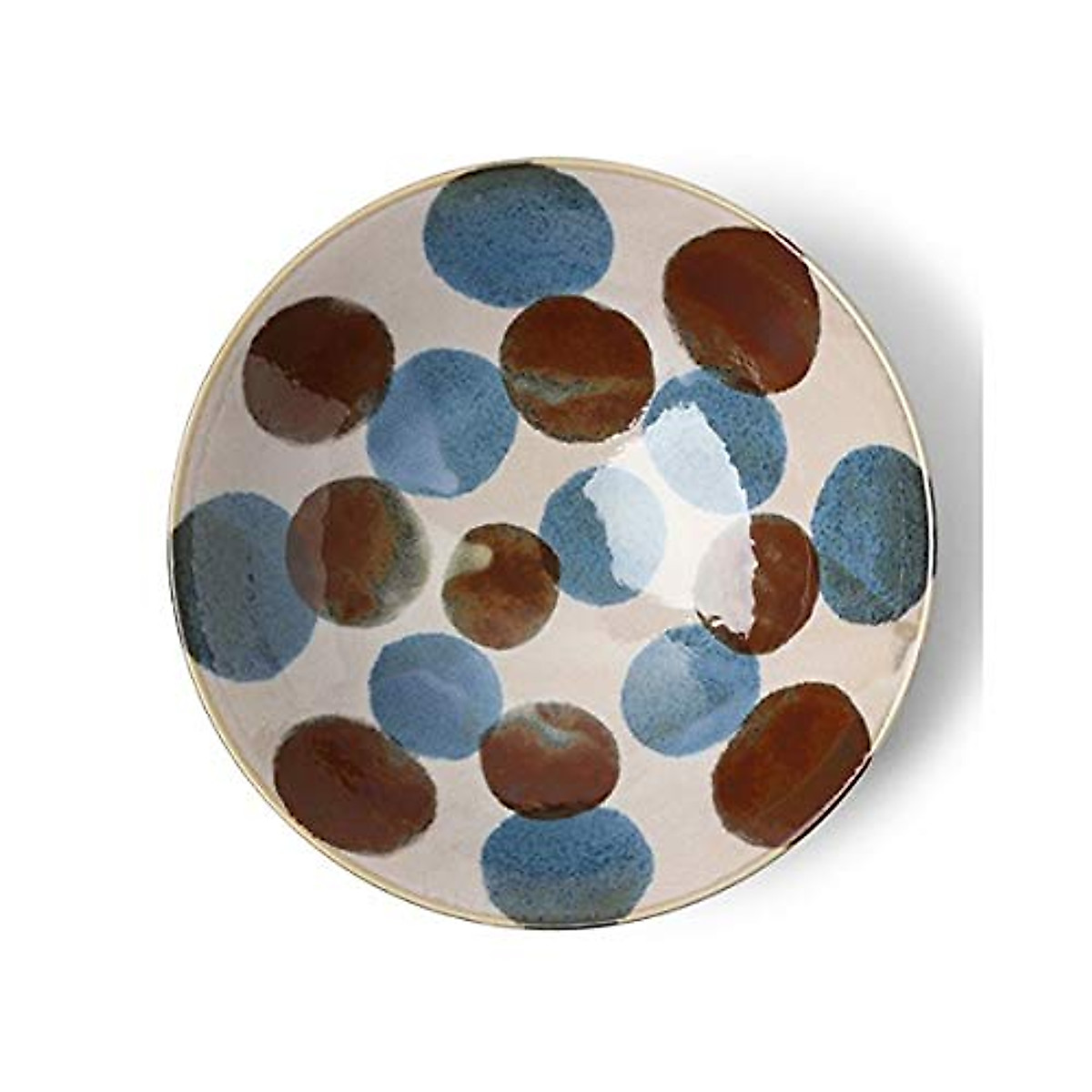 MIYA 9.75 Inch Japanese Bowl Rustic Blue & Brown